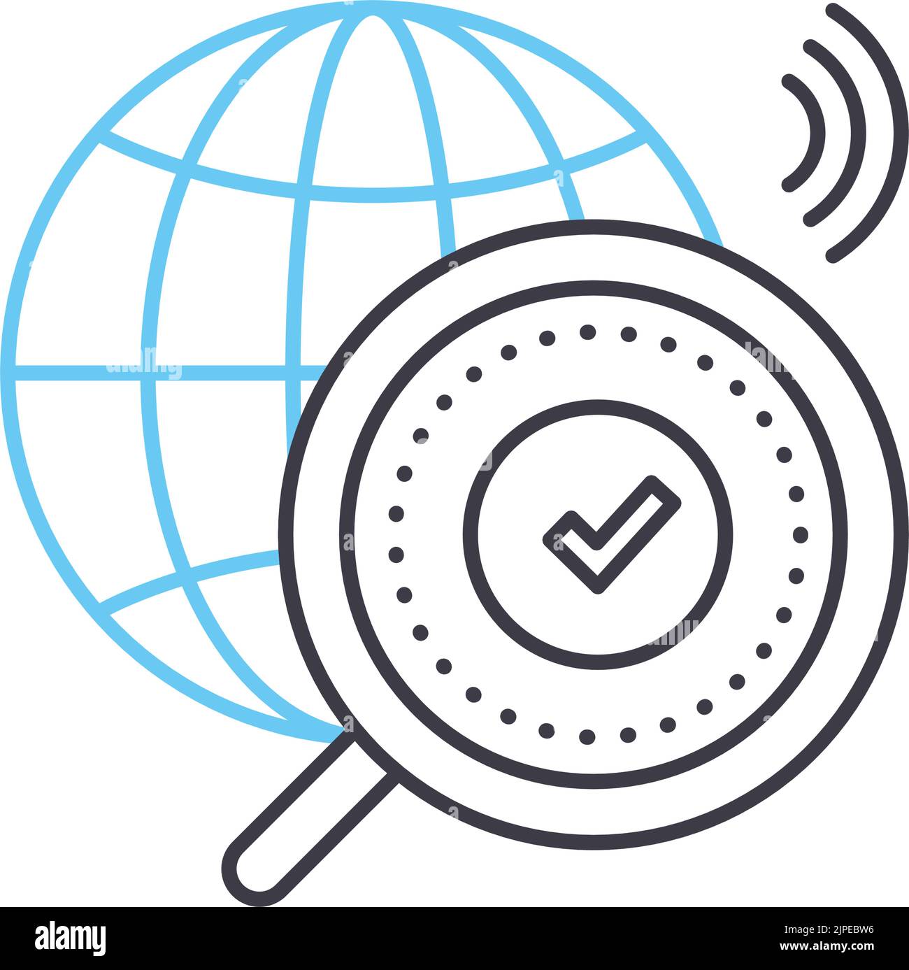 internet search line icon, outline symbol, vector illustration, concept ...