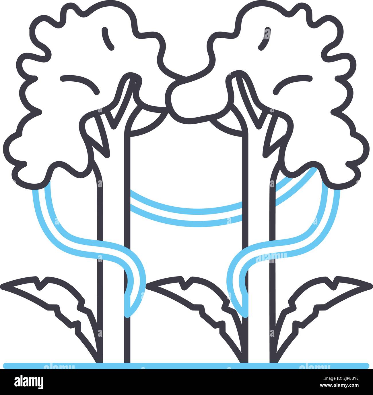 liana line icon, outline symbol, vector illustration, concept sign ...