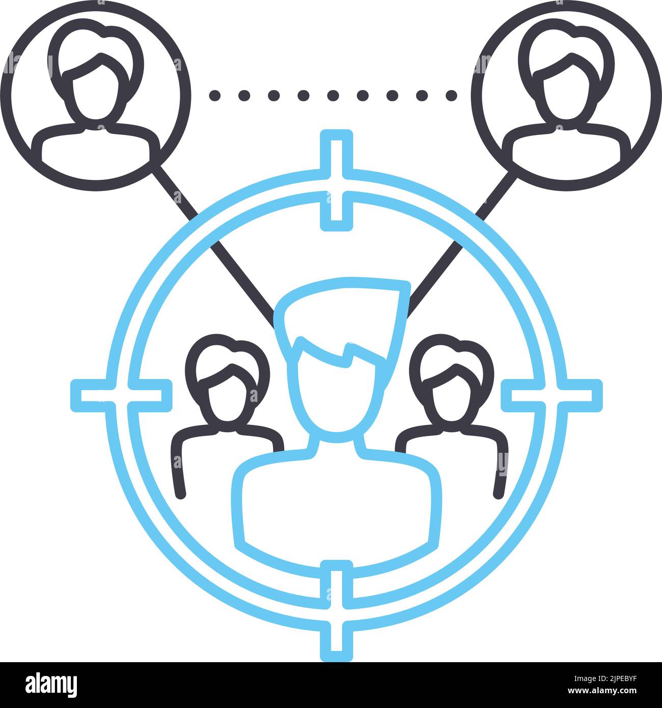 target merketing line icon, outline symbol, vector illustration ...