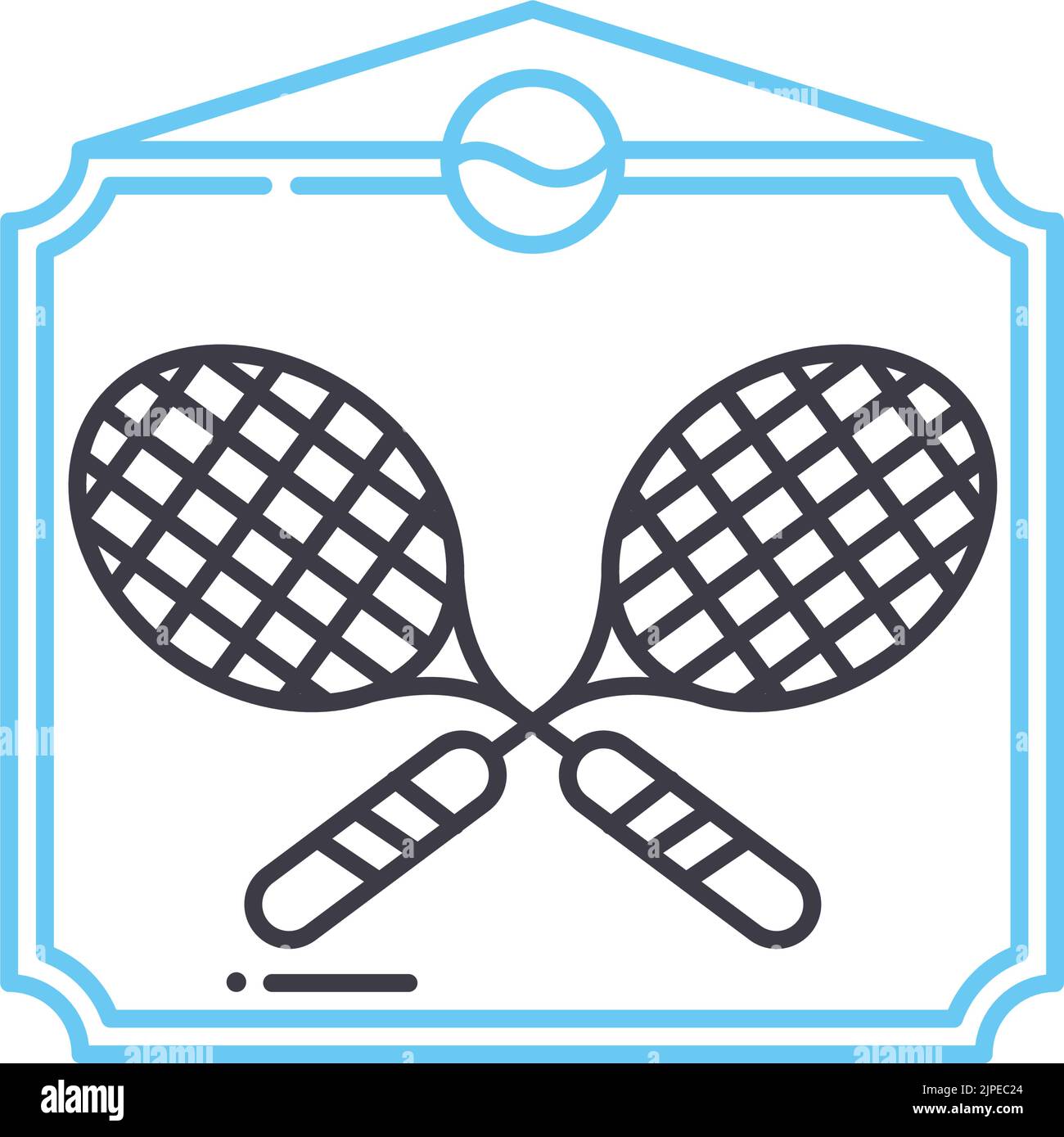 tennis club line icon, outline symbol, vector illustration, concept ...