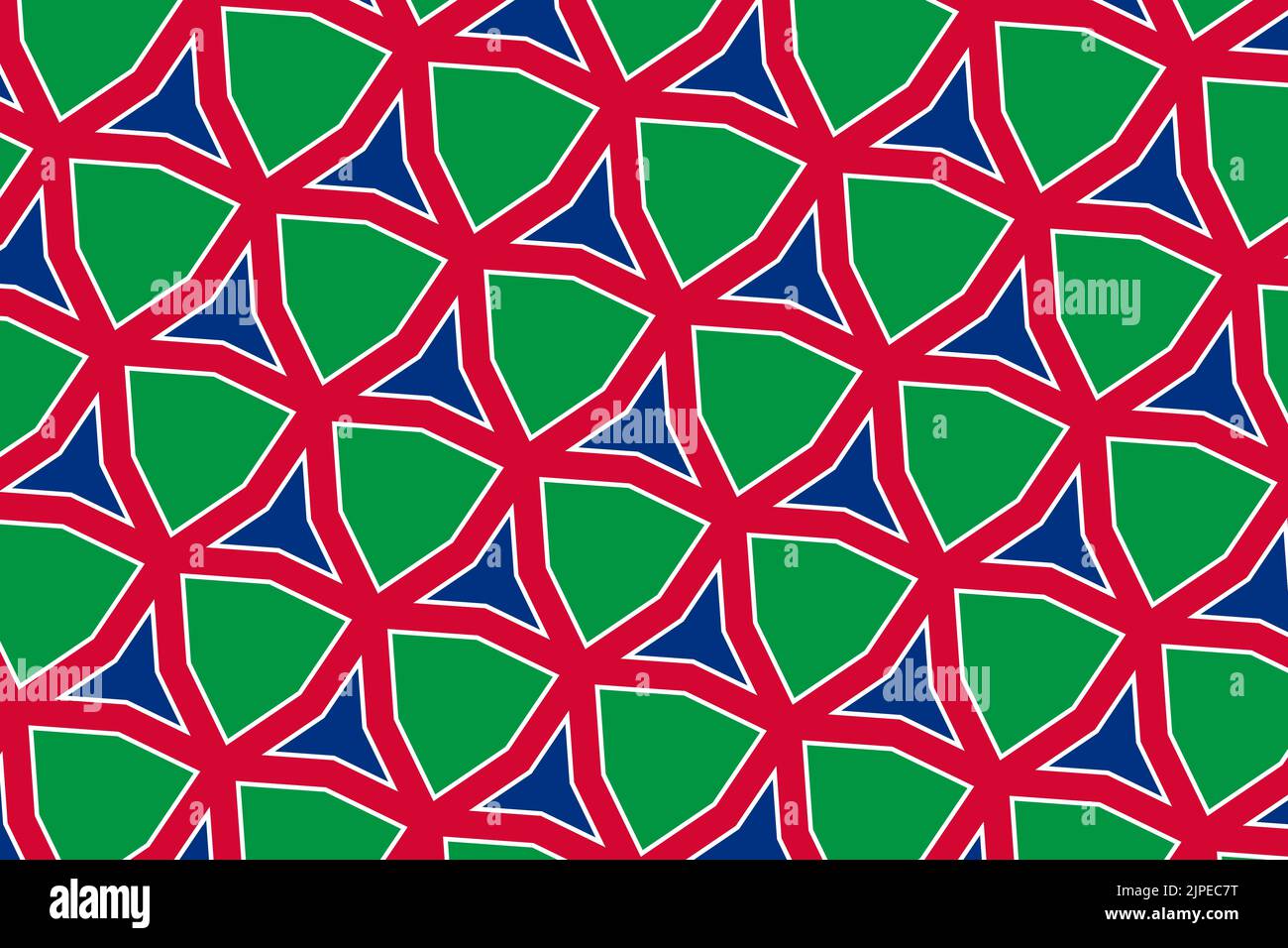 Geometric pattern in the colors of the national flag of Namibia. The ...