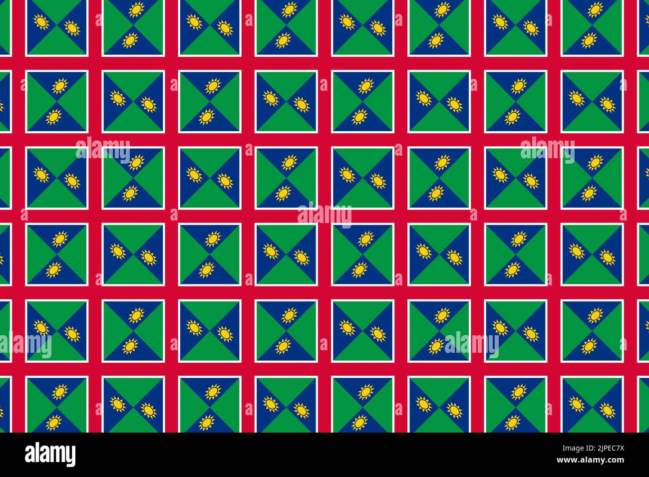 Geometric pattern in the colors of the national flag of Namibia. The ...