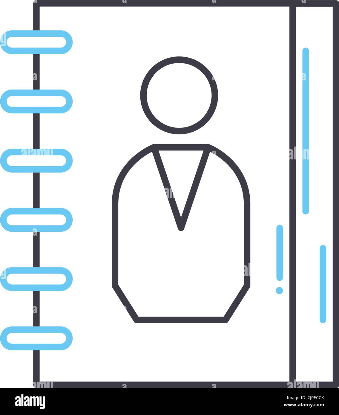 signing contact line icon, outline symbol, vector illustration, concept ...