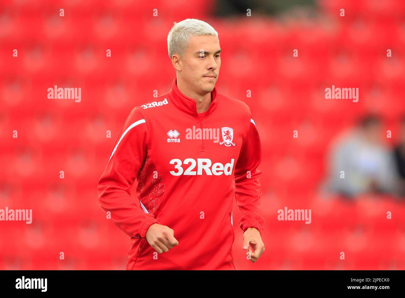 Matthew Hoppe #13 of Middlesbrough during the warm up for the game ...