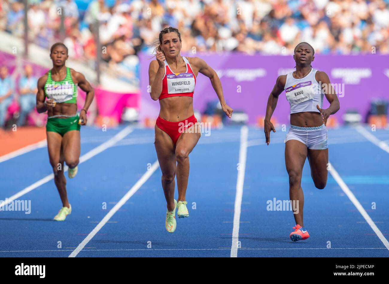 Charlotte Windfield of Malta Kadiatu Kanu of Sierra Leone competing in ...