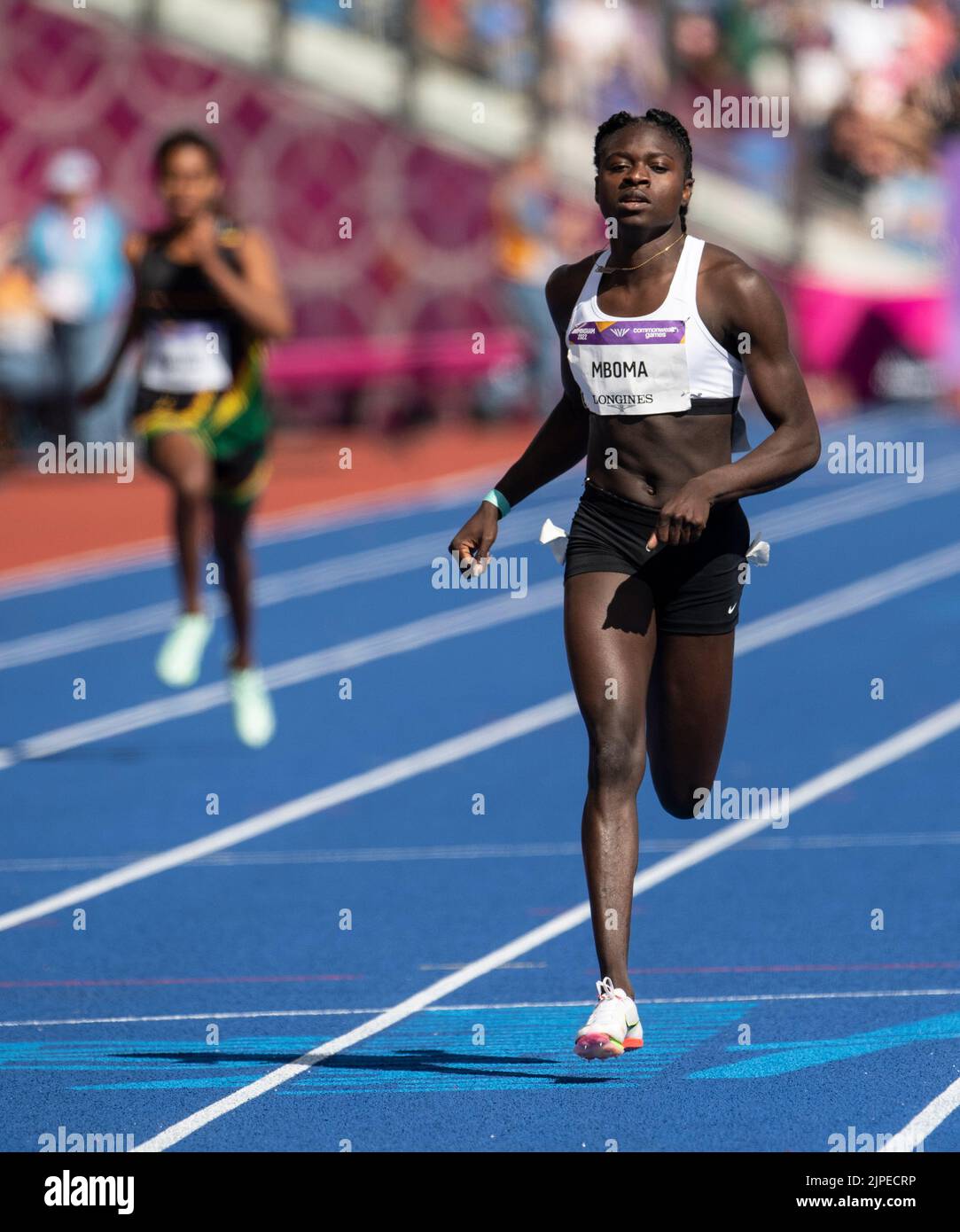 Christine Mboma of Namibia competing in the women’s 200m heats at ...