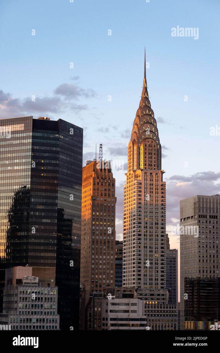 The Chrysler Building in Midtown Manhattan at Sunset, 2022, NYC, USA ...