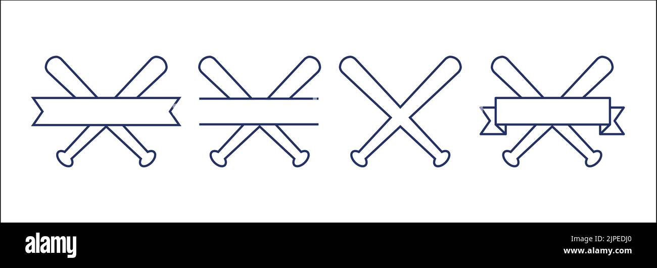 Baseball Crossed Bats. Baseball logo Template. Split, circle monograms ...