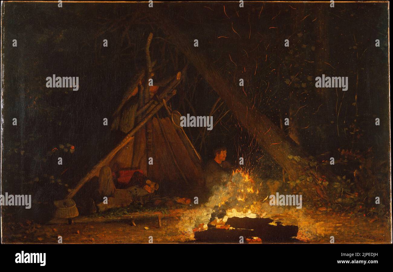 Camp Fire. Winslow Homer. 1880 Stock Photo - Alamy