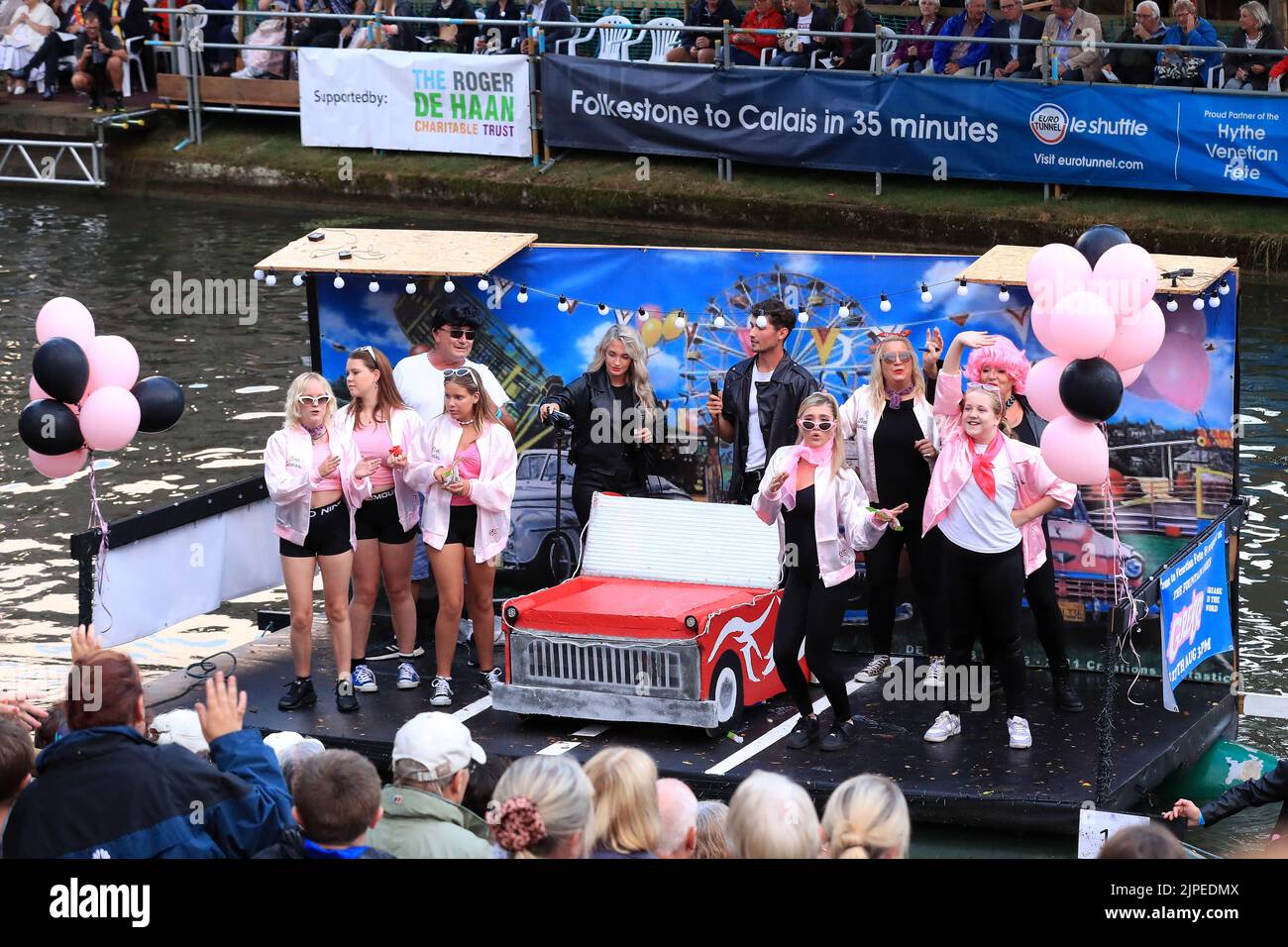 A float passes by depicting Grease the movie Stock Photo - Alamy