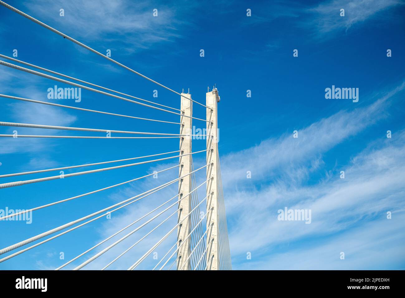 Cables and tower of a cable-stayed bridge Stock Photo - Alamy