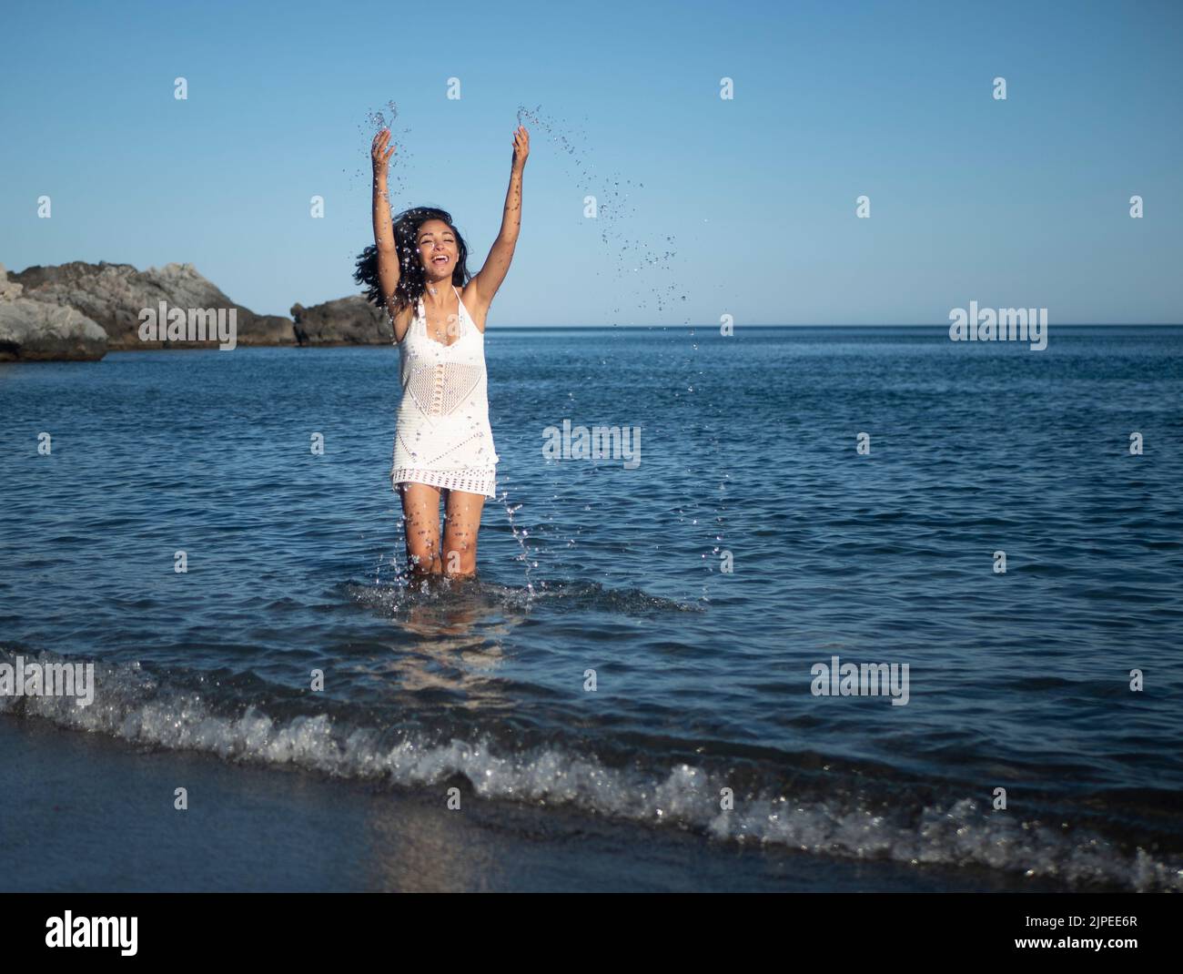 Wavy long hair beach hi-res stock photography and images - Alamy