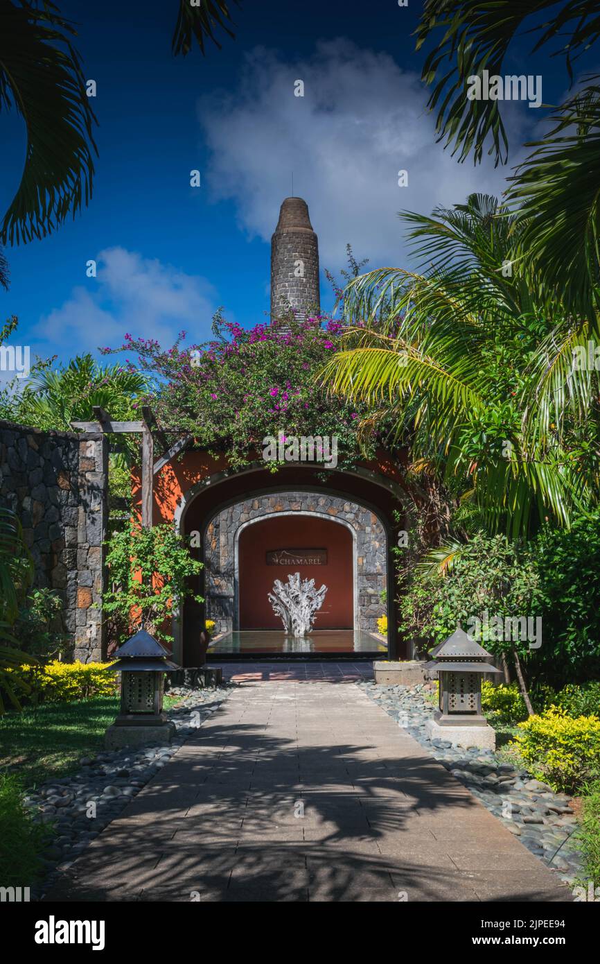 The Rhumerie Chamarel main entry, Mauritius Stock Photo - Alamy