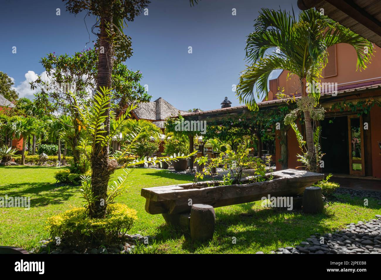 Inner garden in Rhumery, Chamarel, Mauritius Stock Photo - Alamy