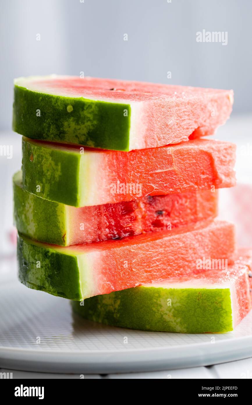 Half watermelon sliced plate hi-res stock photography and images - Alamy