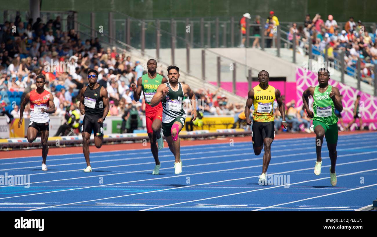 Shajar Abbas of Pakistan competing in the men’s 200m heats at ...