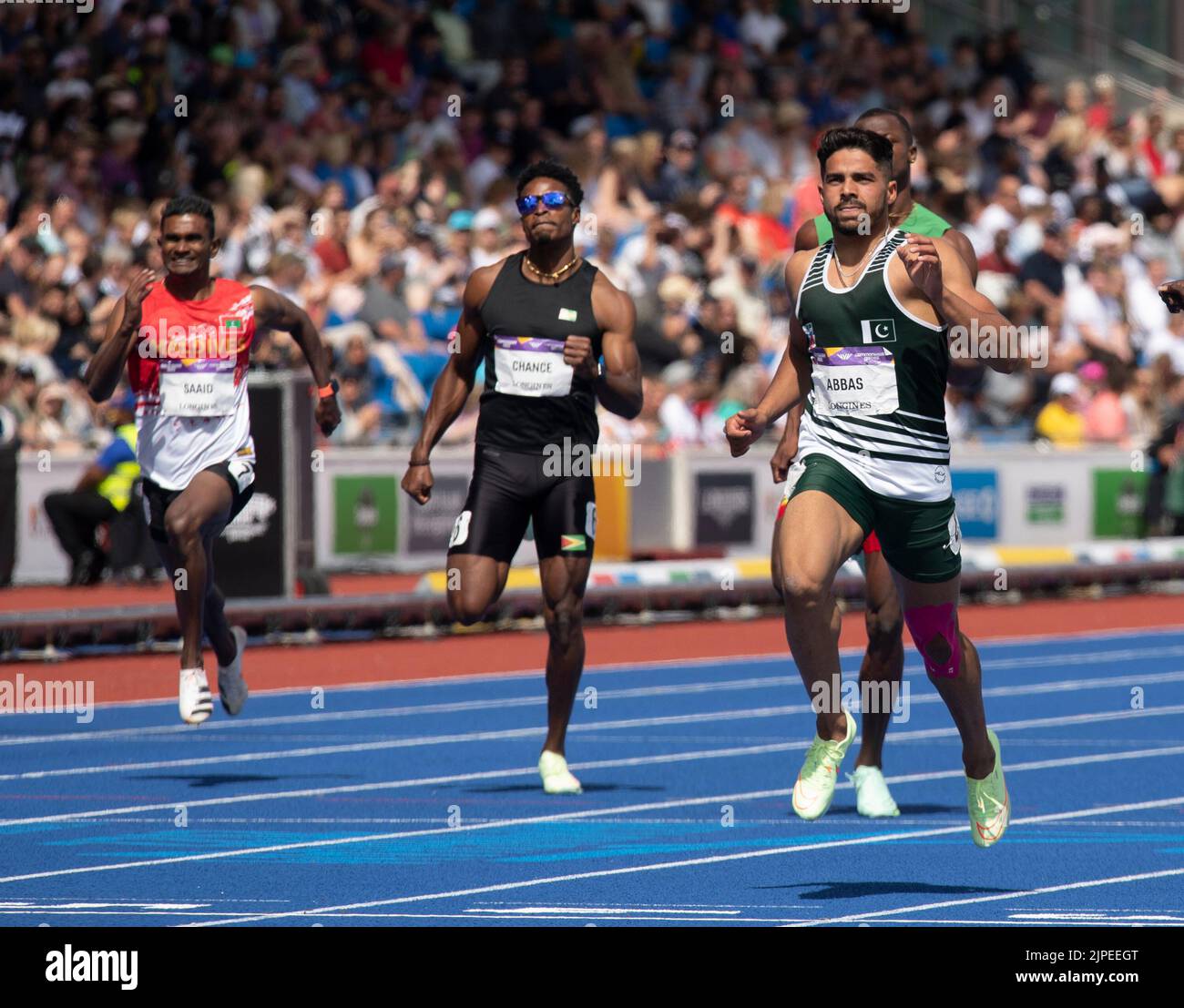 Shajar Abbas of Pakistan competing in the men’s 200m heats at ...