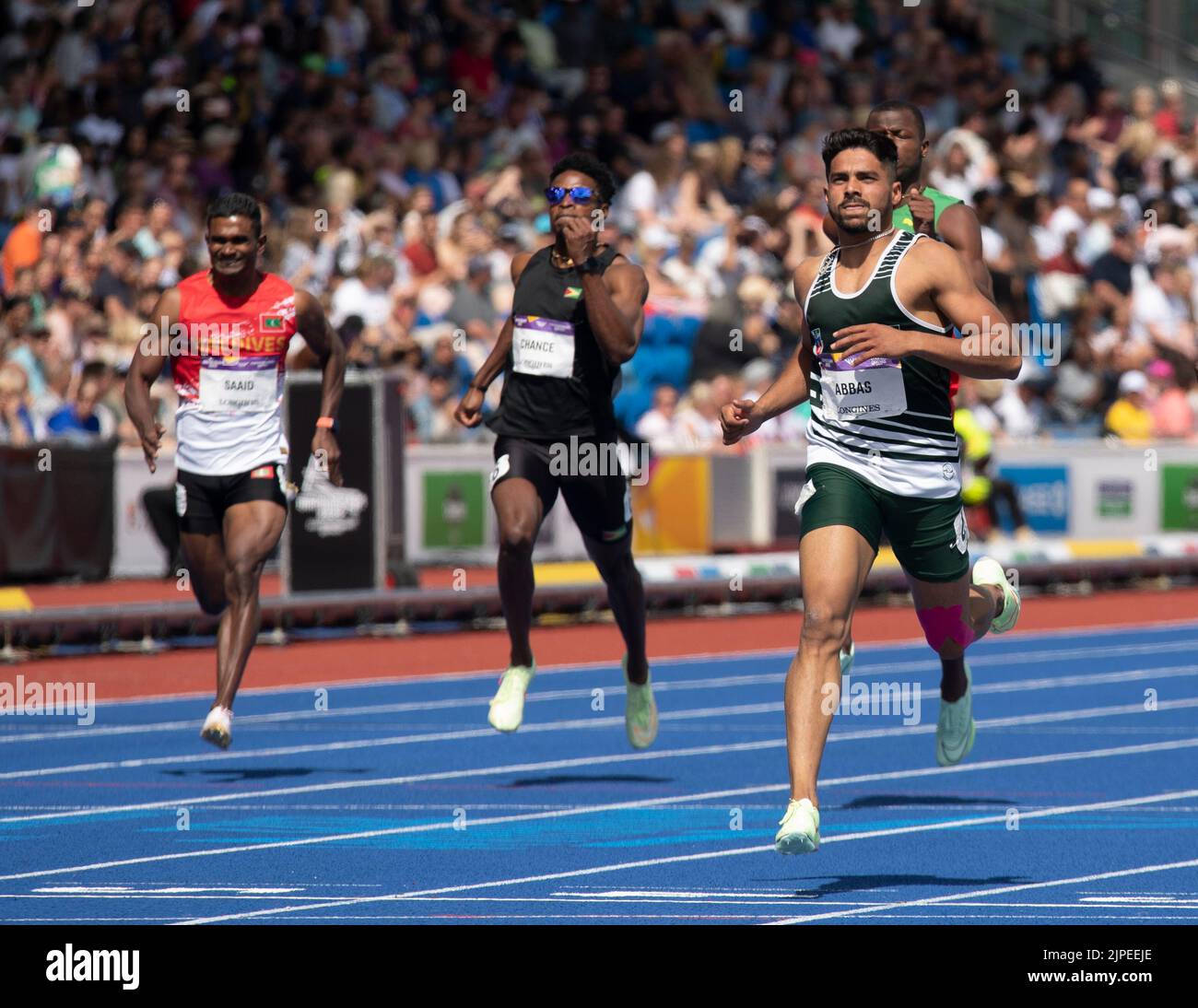 Shajar Abbas of Pakistan competing in the men’s 200m heats at ...