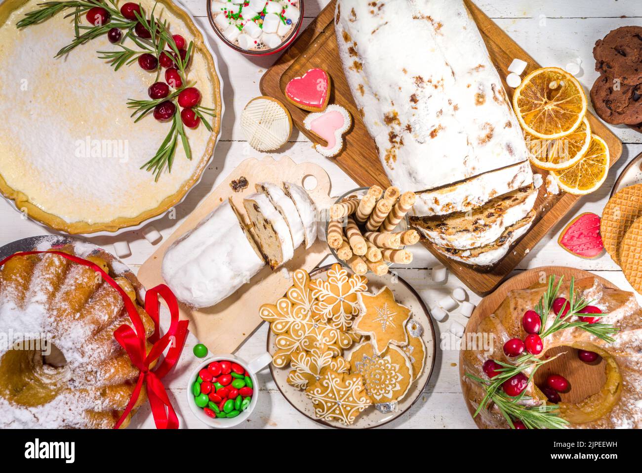 Assortment Christmas homemade baking sweet. Set of various traditional ...