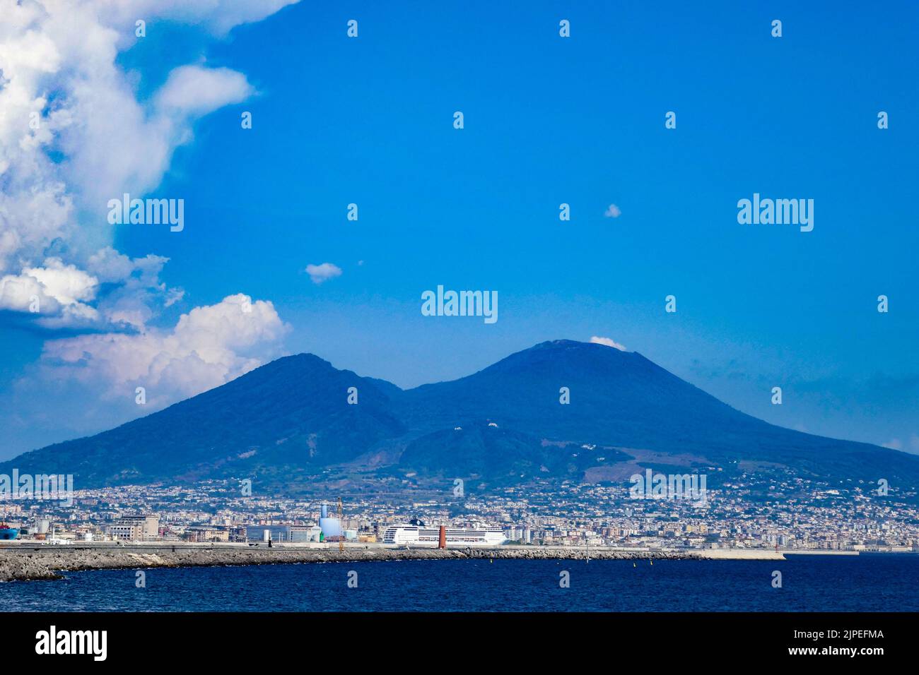 A view of Mount Vesuvius from Naples Stock Photo - Alamy