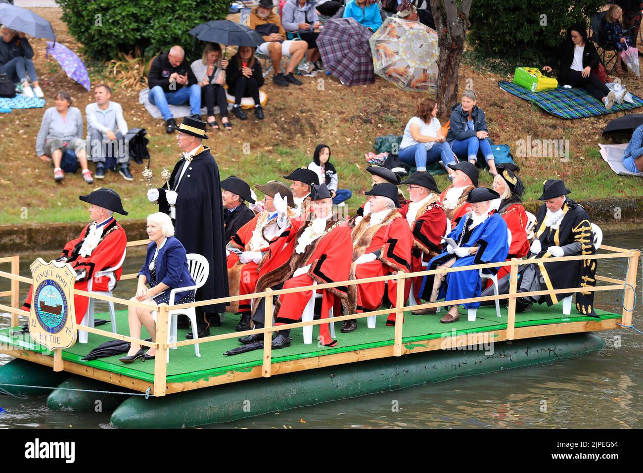 A float carrying the mayors of all the Cinque Port towns arrives Stock ...