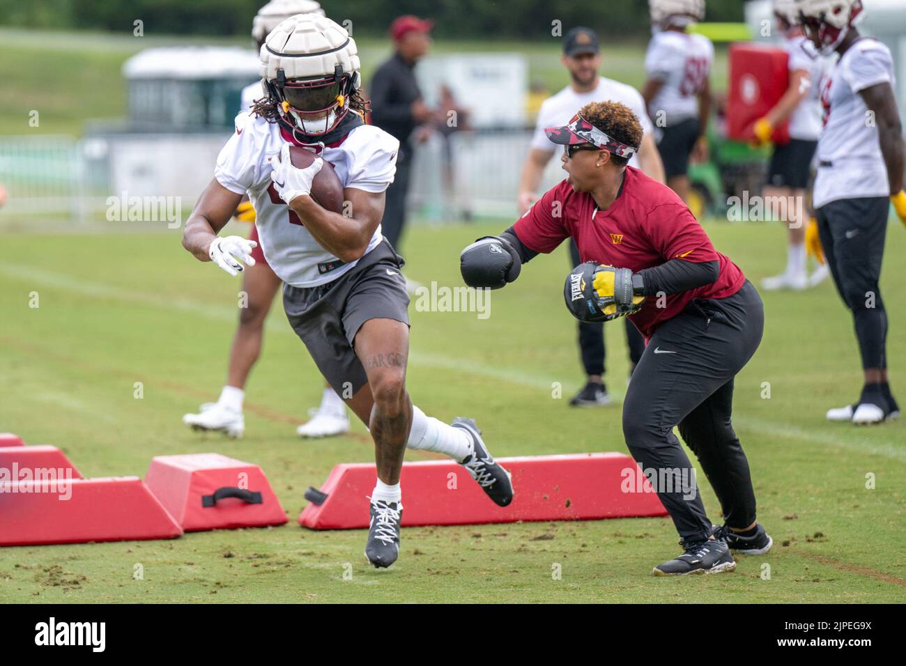 Ashburn, Virginia, USA. August 17th 2022: Washington Commanders running back Jonathan Williams ...