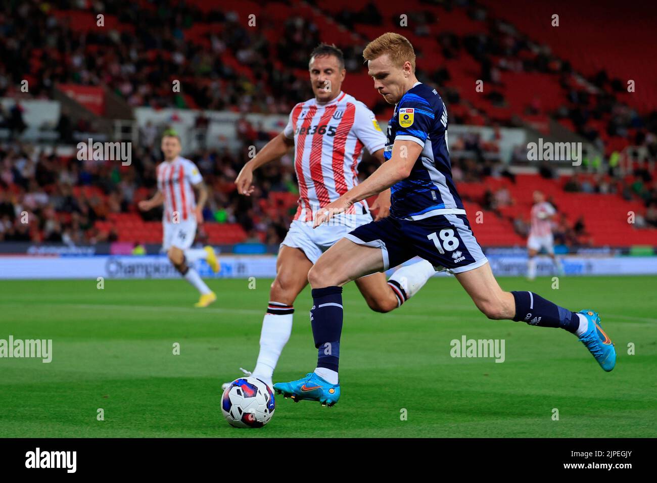 Duncan Watmore #18 of Middlesbrough runs through on goal Stock Photo ...