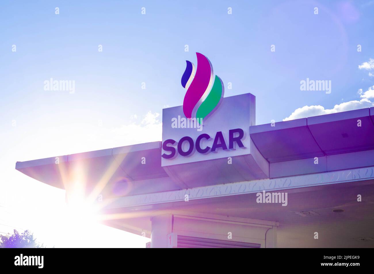 Bucharest, Romania - June 22, 2022: A Socar gas station is seen at ...