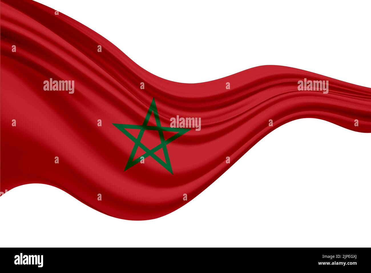 realistic waving fabric flag.Crumpled Fabric Flag of Morocco Intro ...