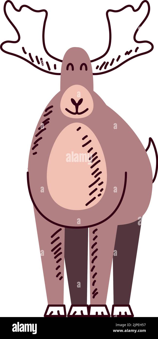 cute moose animal Stock Vector Image & Art - Alamy