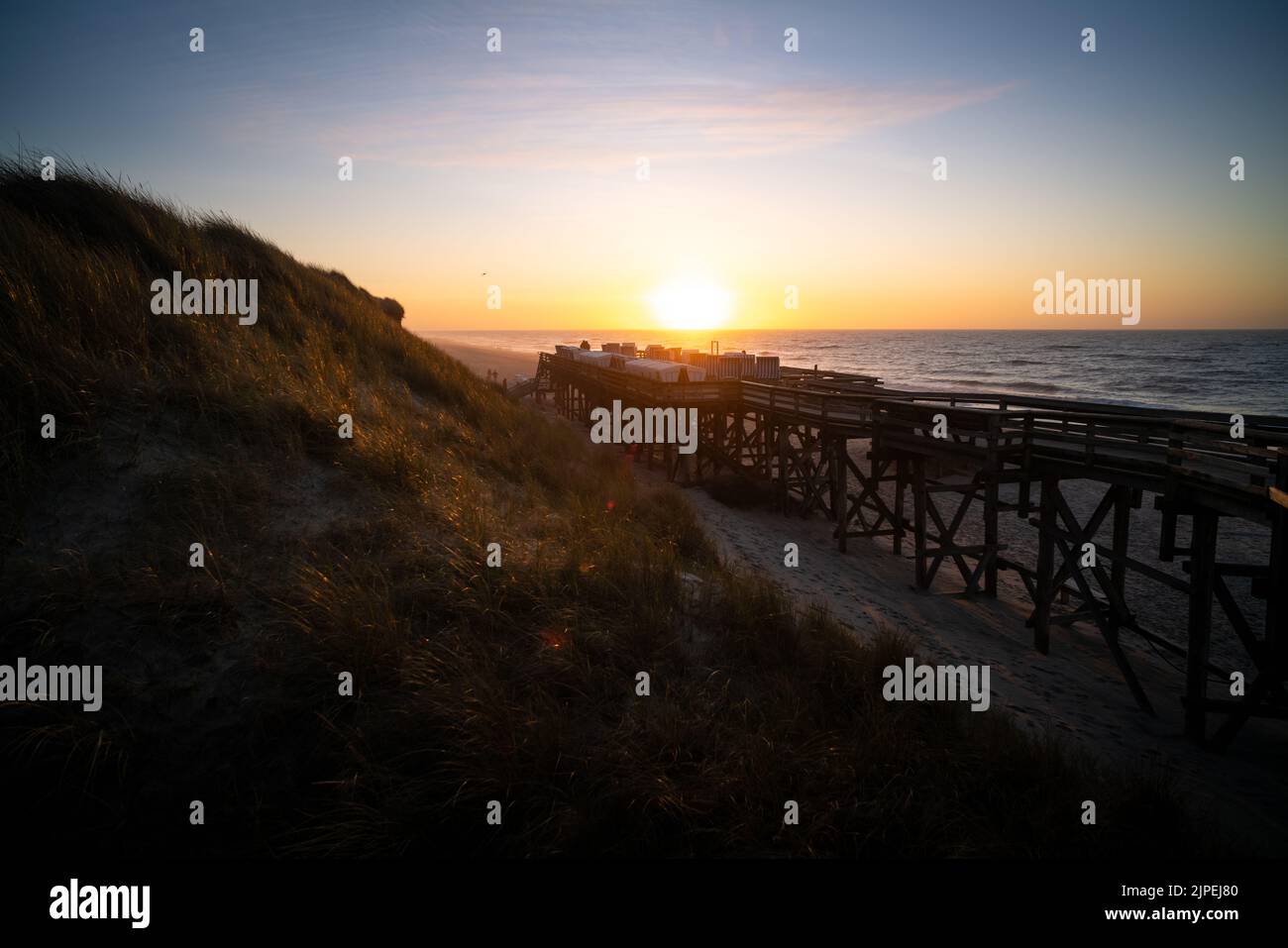 Sunset at Red Cliff, Sylt, Germany Stock Photo - Alamy