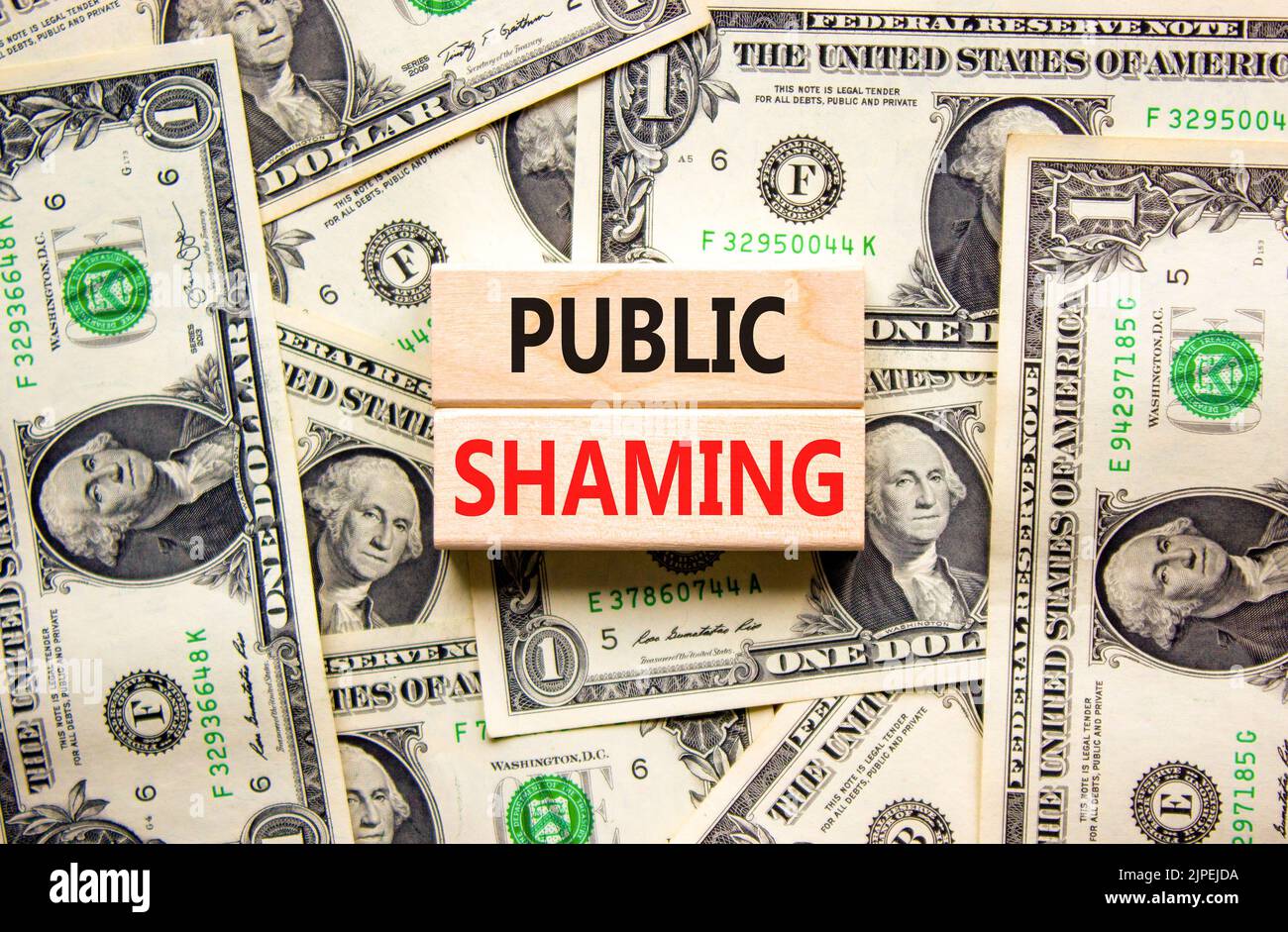 Public shaming symbol. Concept words Public shaming on wooden blocks on ...