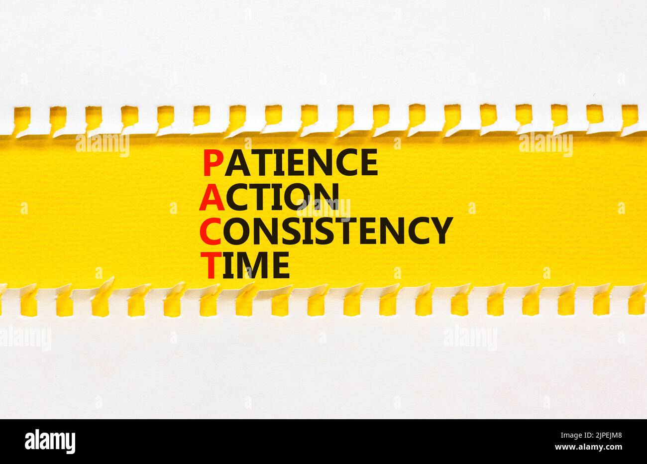 PACT patience action consistency time symbol. Concept words PACT ...