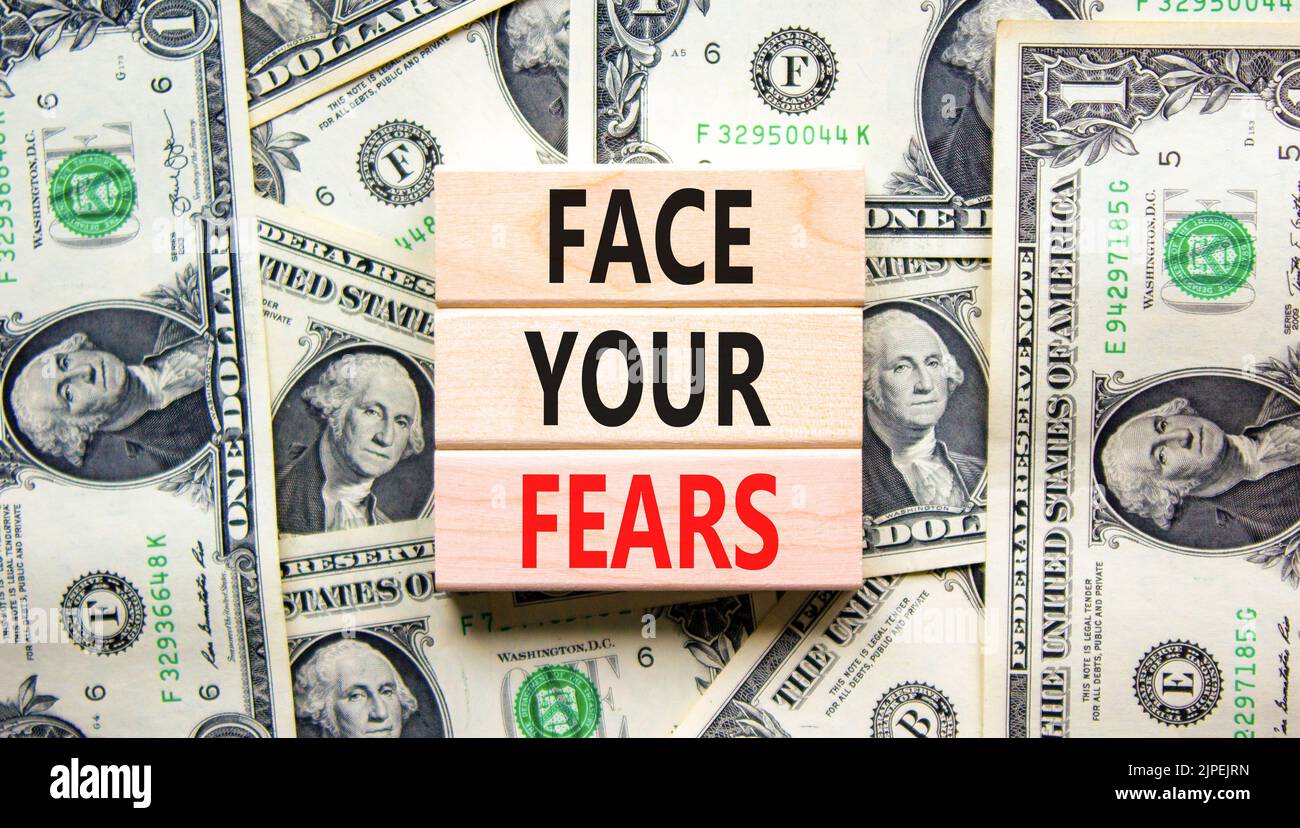 Face your fears and support symbol. Concept words Face your fears on ...