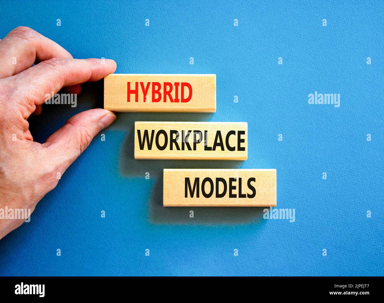 Hybrid workplace models symbol. Concept words Hybrid workplace models ...