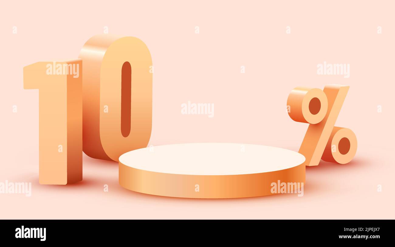 10 percent Off. Discount creative composition. Product presentation ...