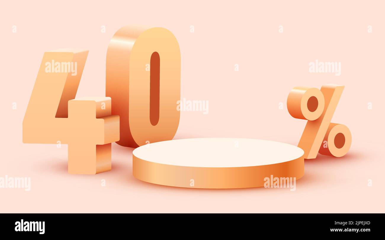 40 percent Off. Discount creative composition. Product presentation ...