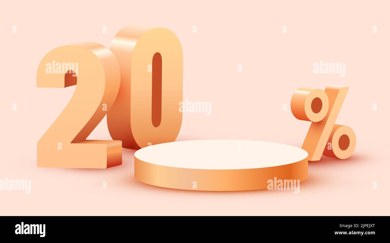 20 percent Off. Discount creative composition. Product presentation ...