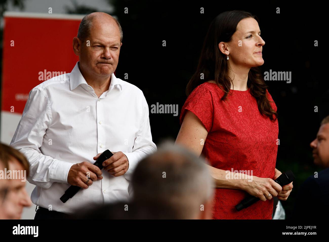 Neuruppin, Germany. 17th Aug, 2022. Chancellor Olaf Scholz (SPD) takes ...