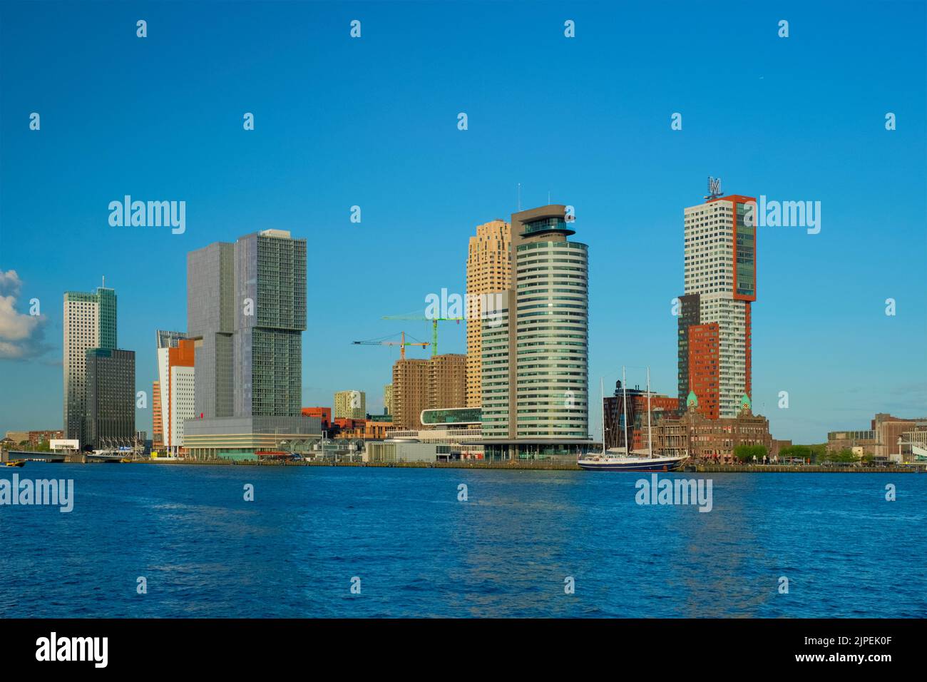 skyline, skyscrapers, rotterdam, nieuwe maas, cityscape, cityscapes ...