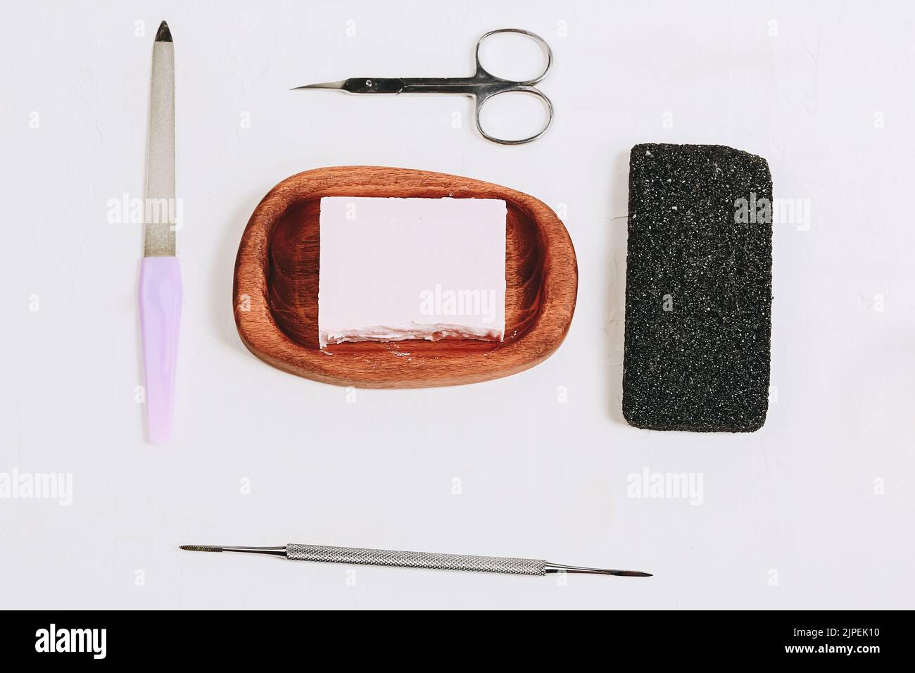 Spa set for pedicure. Cosmetics and tools for manicure pedicure Stock ...