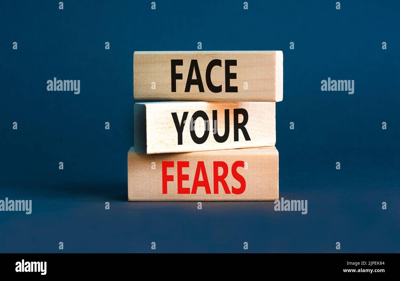 Face your fears and support symbol. Concept words Face your fears on ...