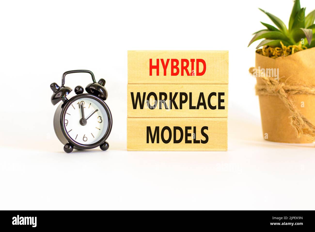 Hybrid workplace models symbol. Concept words Hybrid workplace models ...