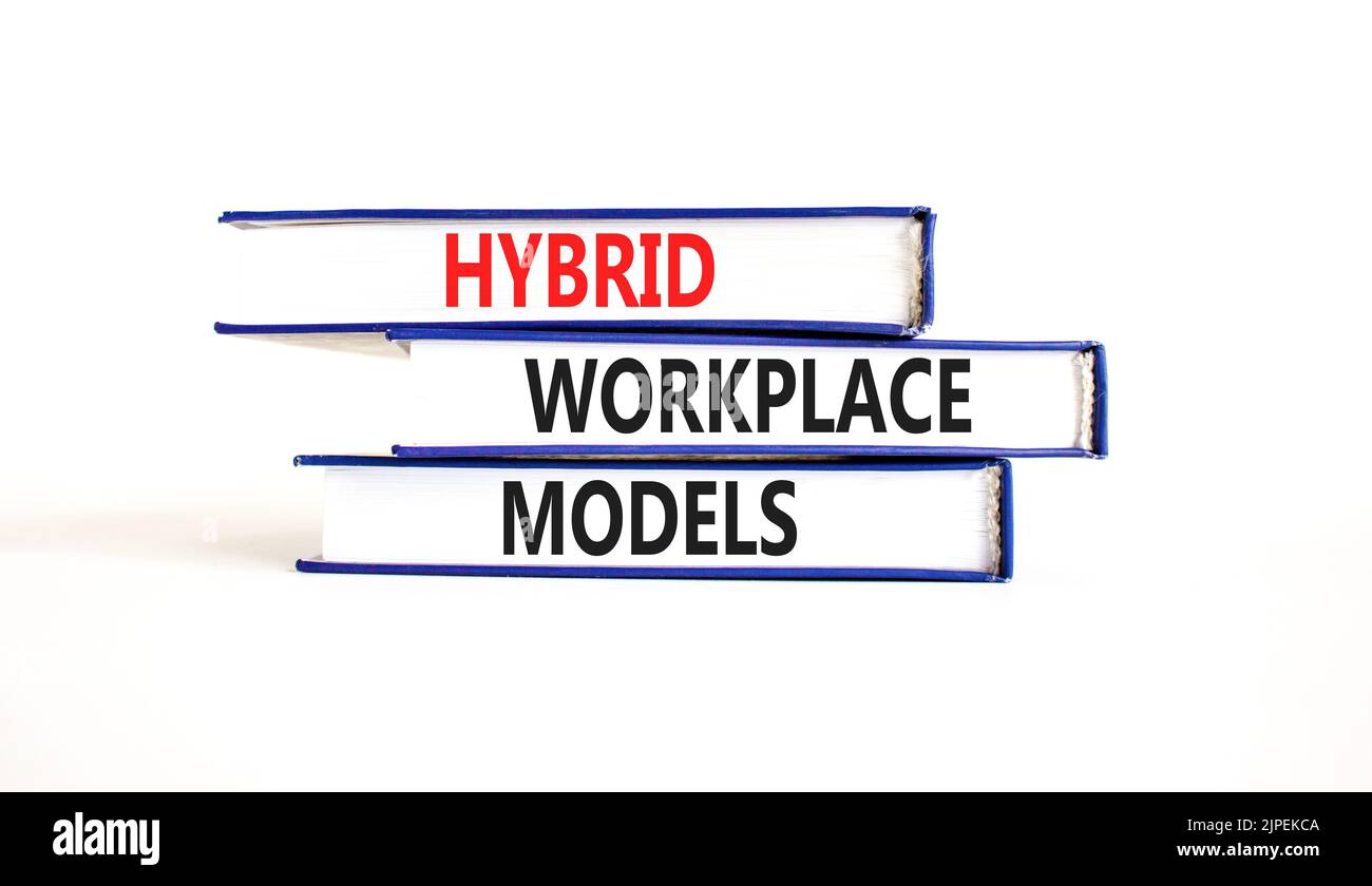 Hybrid workplace models and support symbol. Concept words Hybrid ...