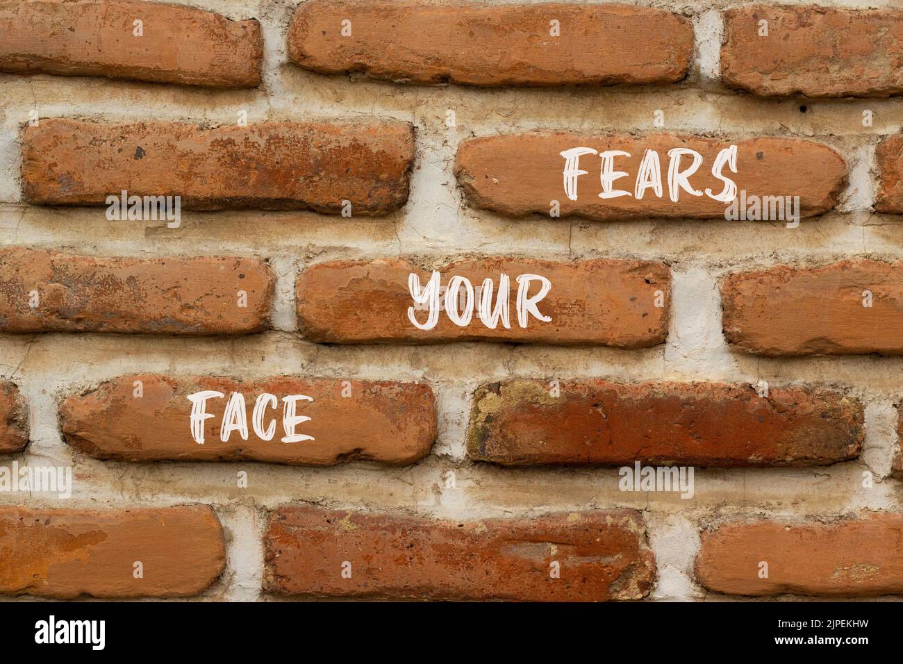 Face your fears and support symbol. Concept words Face your fears on ...
