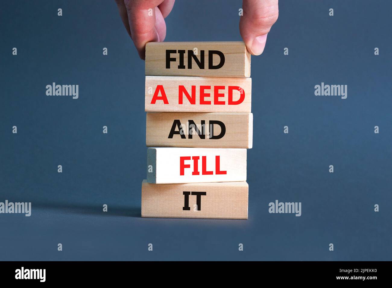 Find a need and fill it symbol. Concept words Find a need and fill it ...