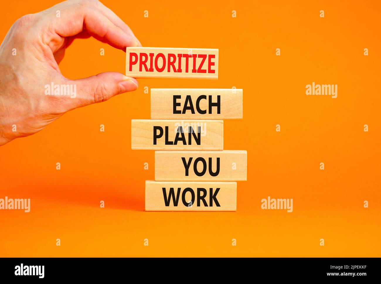Prioritize each plan you work symbol. Concept words Prioritize each ...