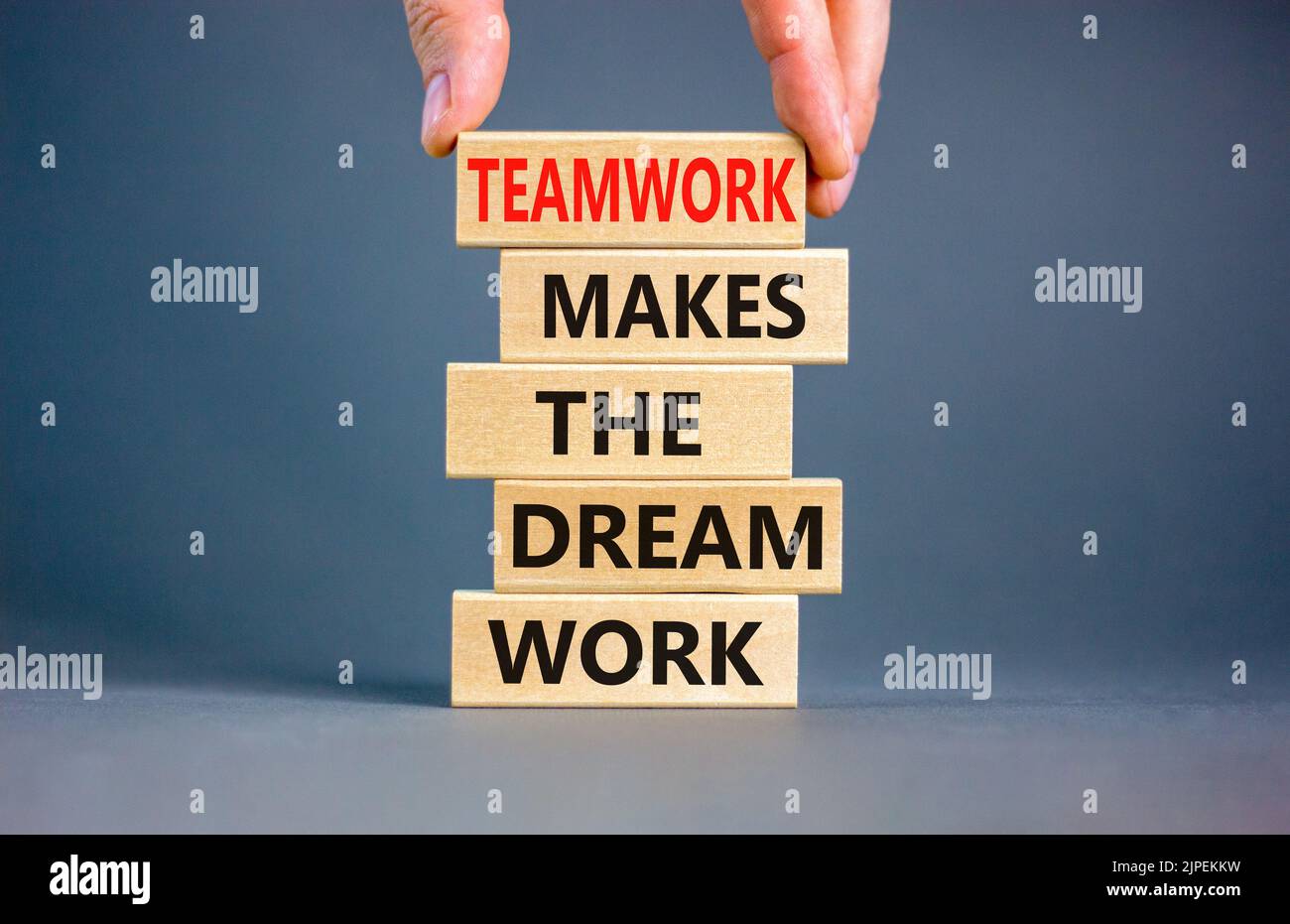 Teamwork makes dream work symbol. Concept words Teamwork makes the ...