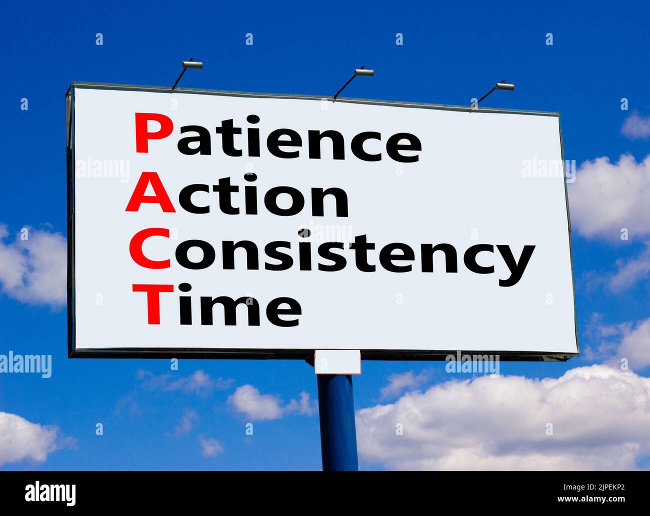 PACT patience action consistency time symbol. Concept words PACT ...