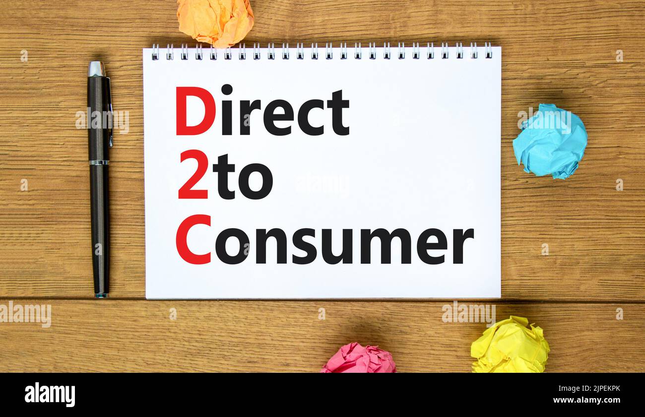 D2C direct to consumer symbol. Concept words D2C direct to consumer on ...